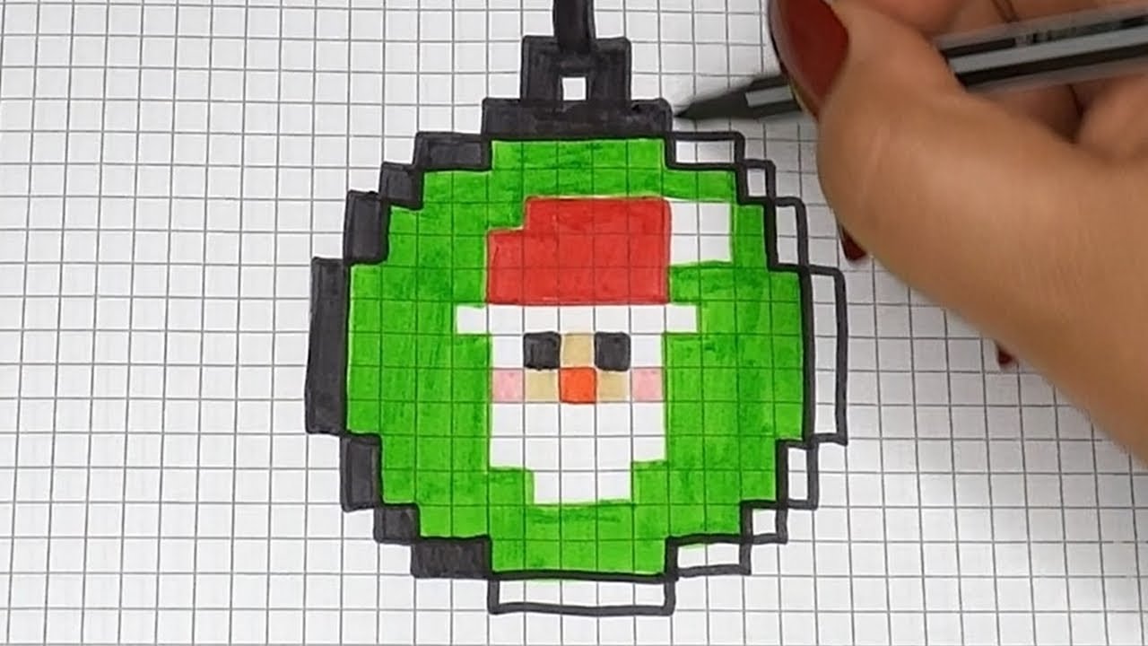 DIY Handmade Drawing Pixel Art | How to draw a cute Santa Claus | Easy ...