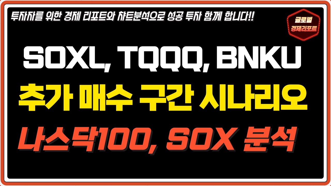 SOXL,TQQQ,BNKU 추가 매수 구간 시나리오 분석/ 나스닥100, SOX(필라델피아 반도체지수) - YouTube