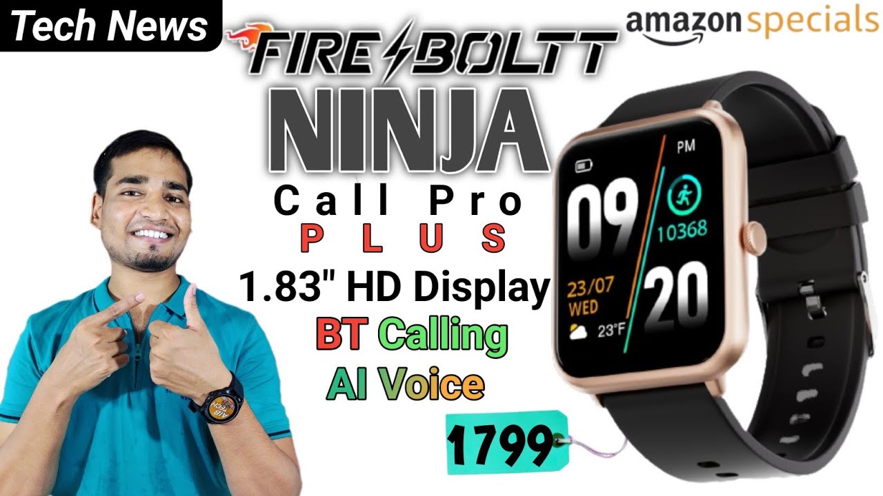 Fireboltt Ninja Call Pro Plus Smartwatch🔥| 1.83" Display😍| BT Calling⚡ ...
