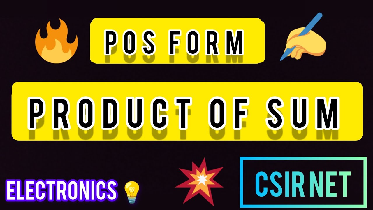 POS FORM (Product of sums) #important #csir - YouTube