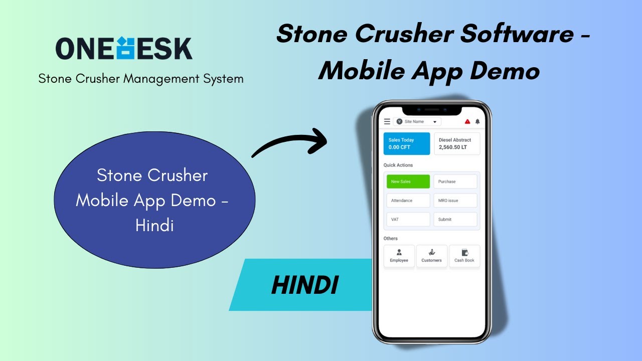 Onedesk Stone Crusher Management Mobile App Demo - Hindi - YouTube