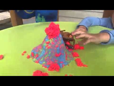 Kinetic Sand Erupting Volcano with Dinosaurs - YouTube