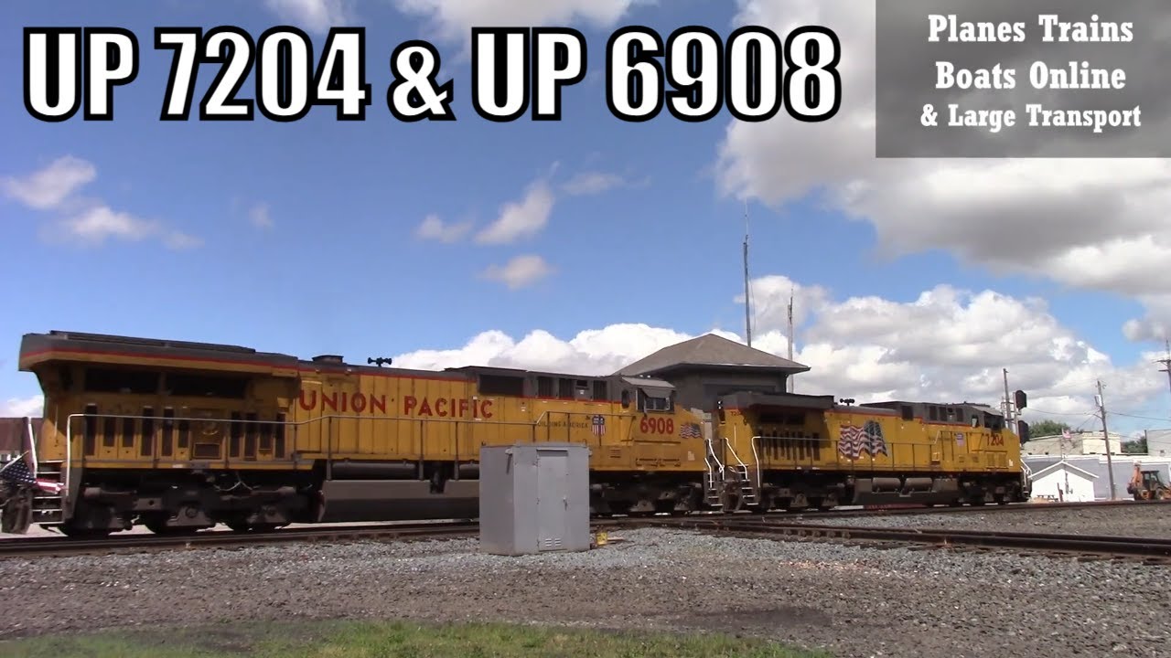 UP 7204 & UP 6908 Locomotives Stack Train In Deshler Rail Park Ohio - YouTube