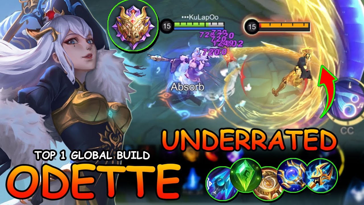 TOO UNDERRATED | ODETTE TOP 1 GLOBAL BUILD + MANIAC BURST | MLBB - YouTube