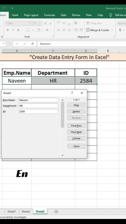 Data Entry In Excel Easytrick Exceltutorial Exceltrick Excel Shorts Techkeeda Explore