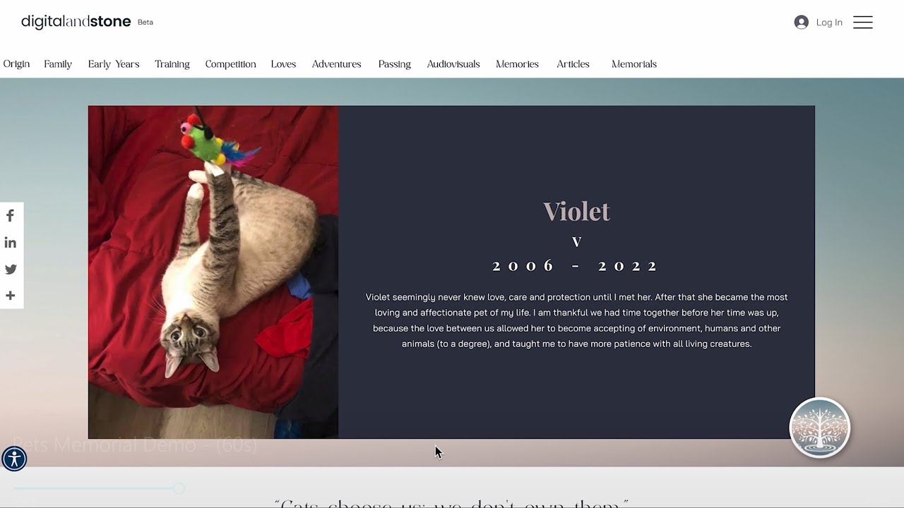 Introducing the Tree of Life Digital Memorial for Your Pet from ...