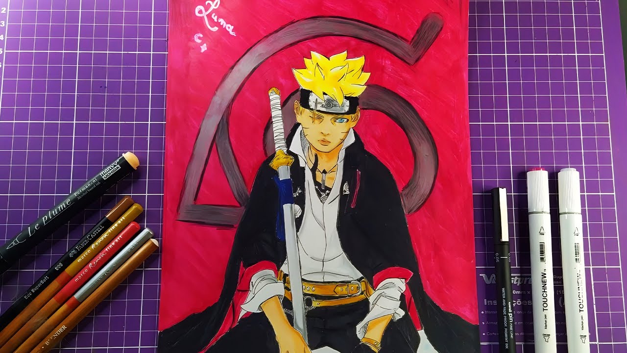 Drawing Boruto Uzumaki (Boruto Two Blue Vortex) | Desenho Speed Art ...