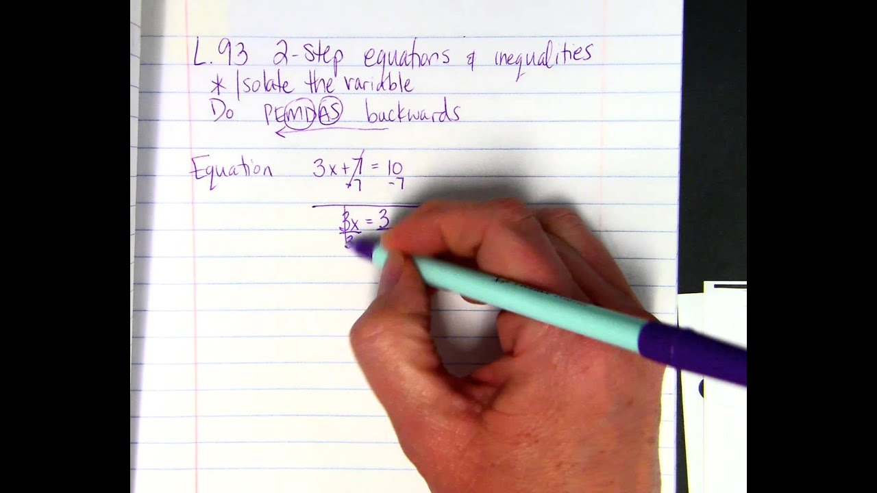 Two-Step Equations and Inequalities - YouTube