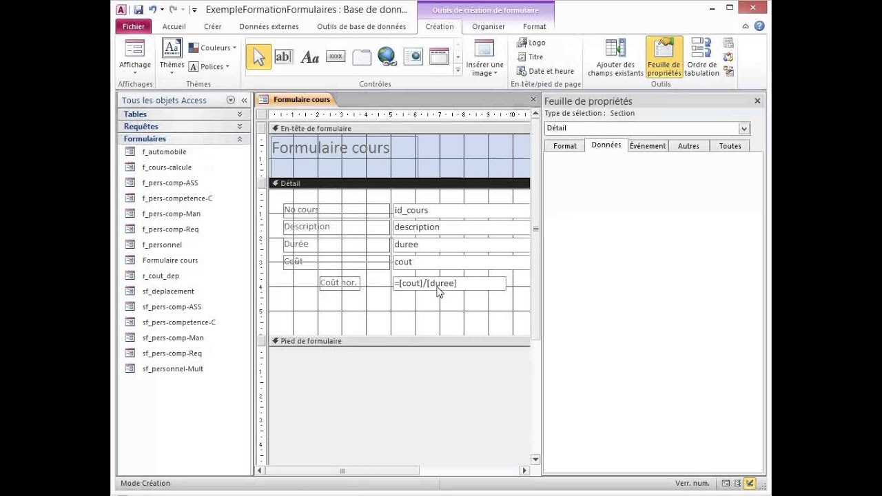 Access 2010 - Formulaire simple - YouTube