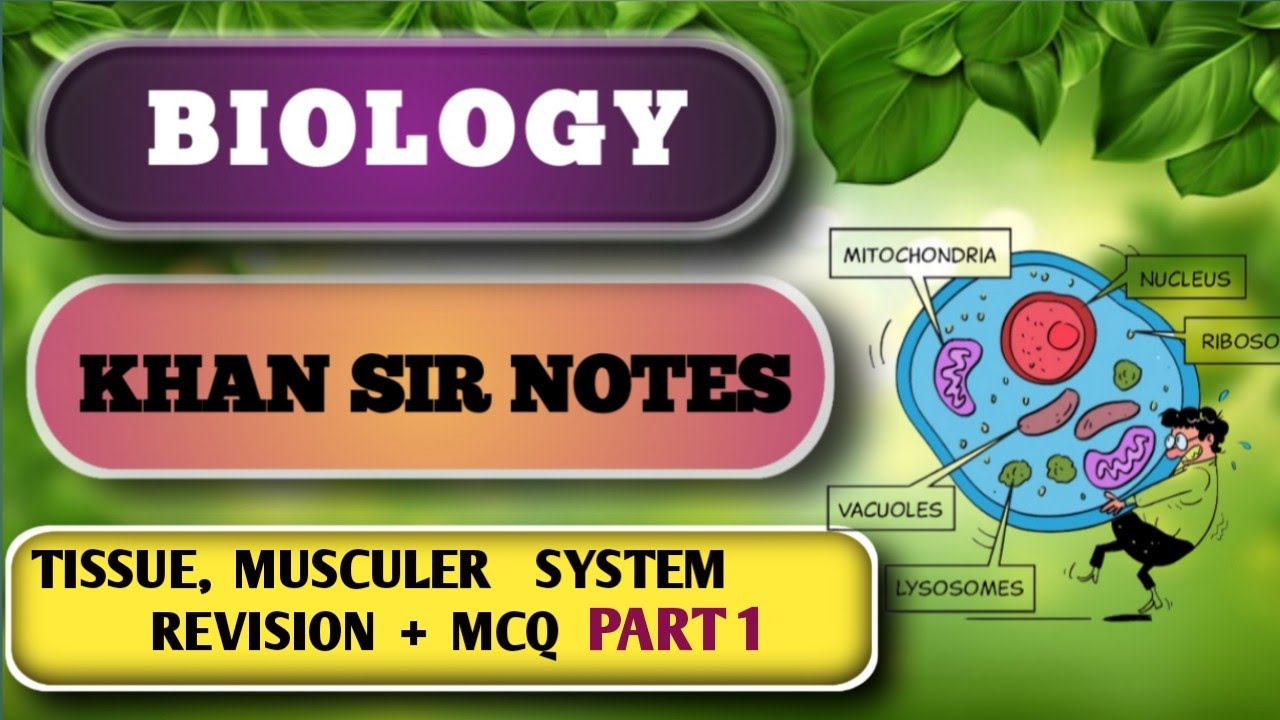 BIOLOGY| KHAN SIR NOTES | TISSUE MUSCULAR SYSTEM REVISION+MCQ PART 1 ...