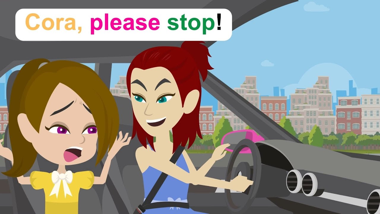 Ella scares of driving fast - English Funny Animated Story - Ella ...