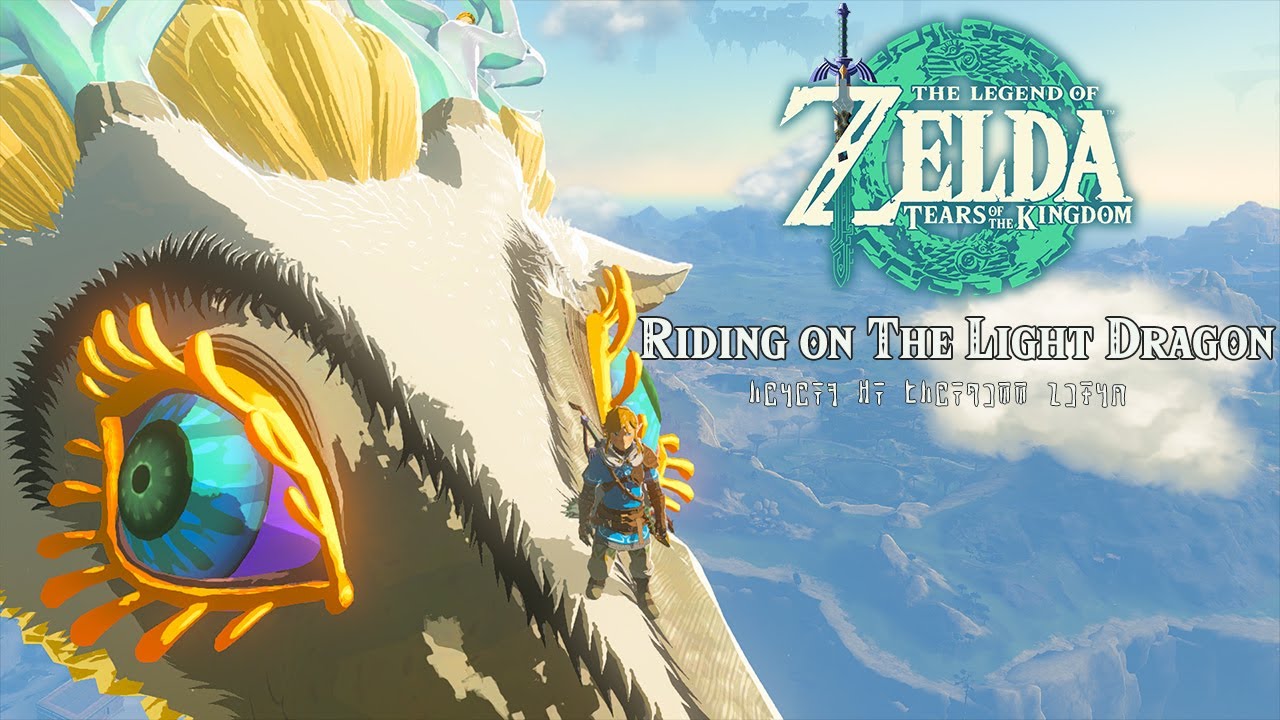 Link riding on the Light Dragon while listening to Zelda Music | Tears ...