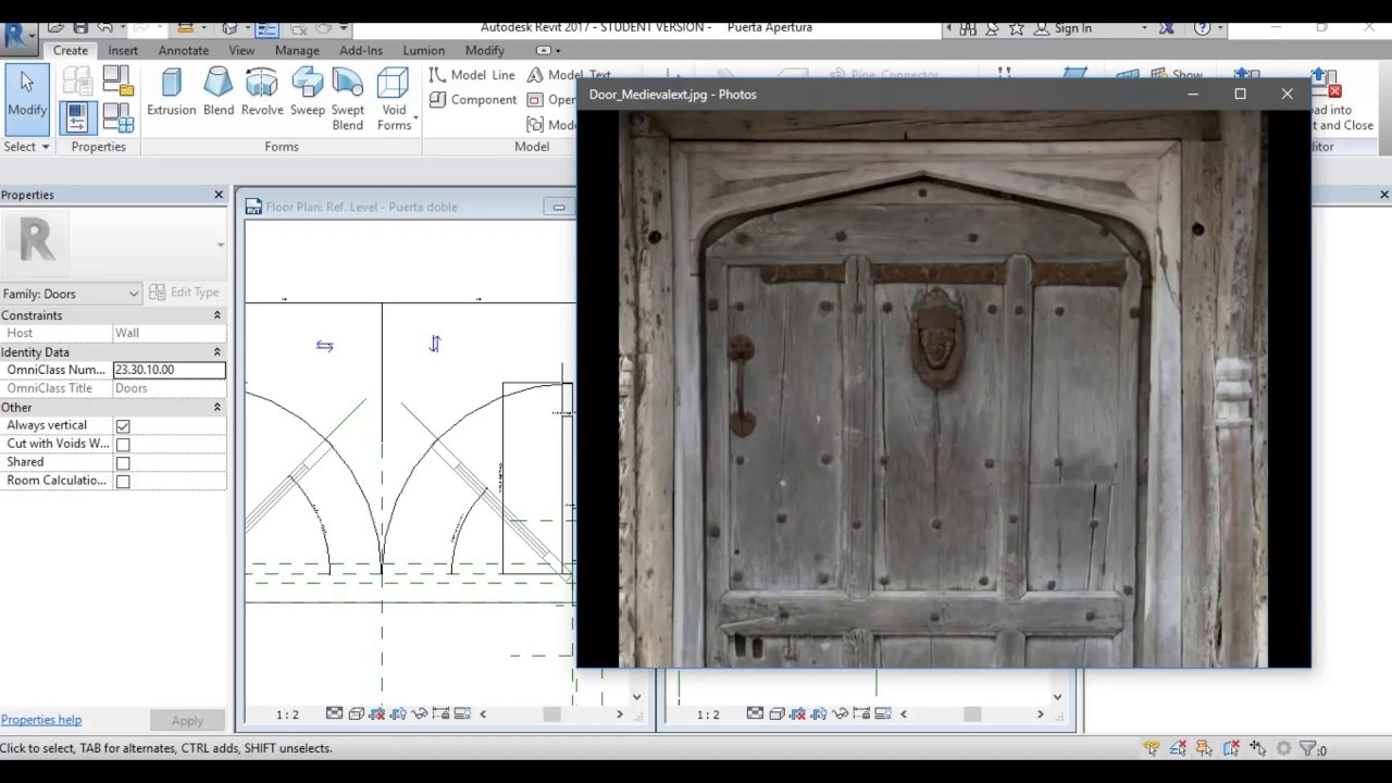 Revit Mapeado familia Puerta Puerta medieval usuario intermedio - YouTube