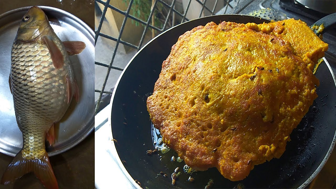 Indian village style big american rui fish egg curry (cut and cook ...