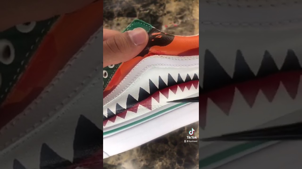 Bape camo/teeth custom vans! 🦈 🦍 - YouTube