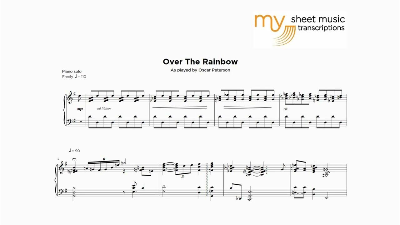Oscar Peterson - Over the Rainbow (Jazz Transcription) - YouTube
