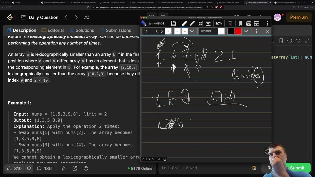 Leetcode 2948. Make Lexicographically Smallest Array by Swapping Elements - YouTube