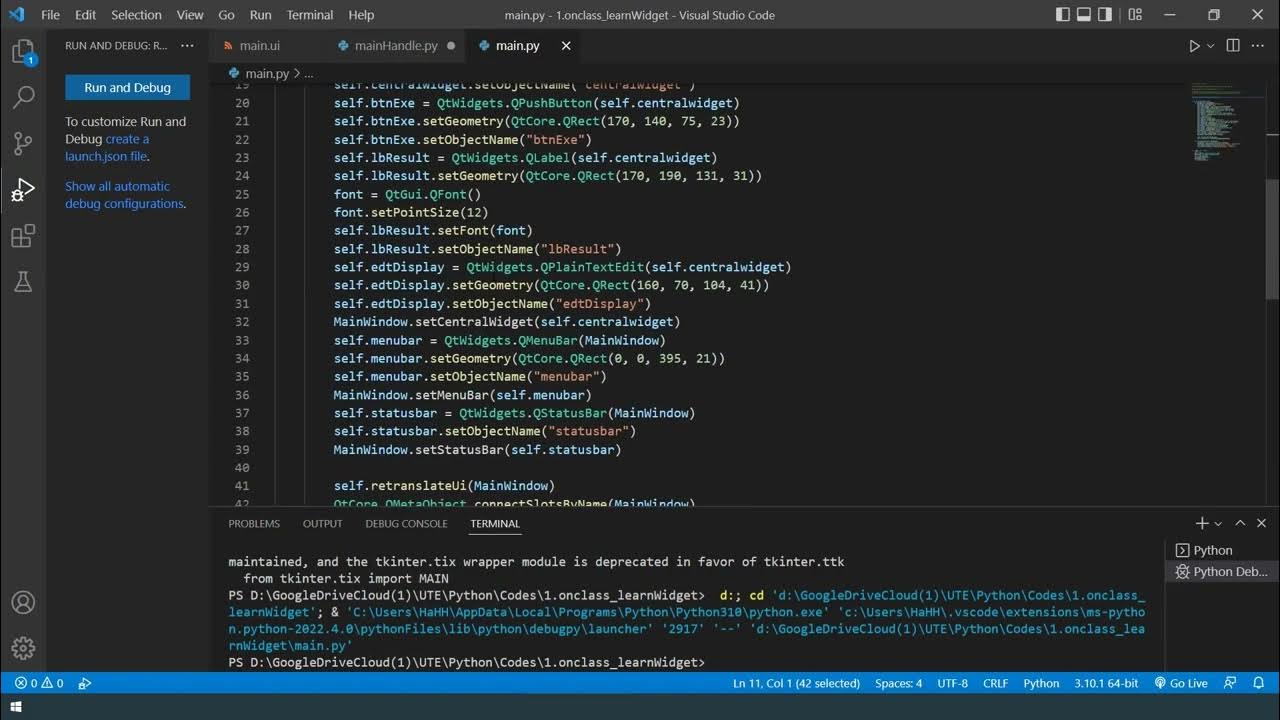 [PyQT5_03] Label, Button, EditText (Ui2Py) - YouTube