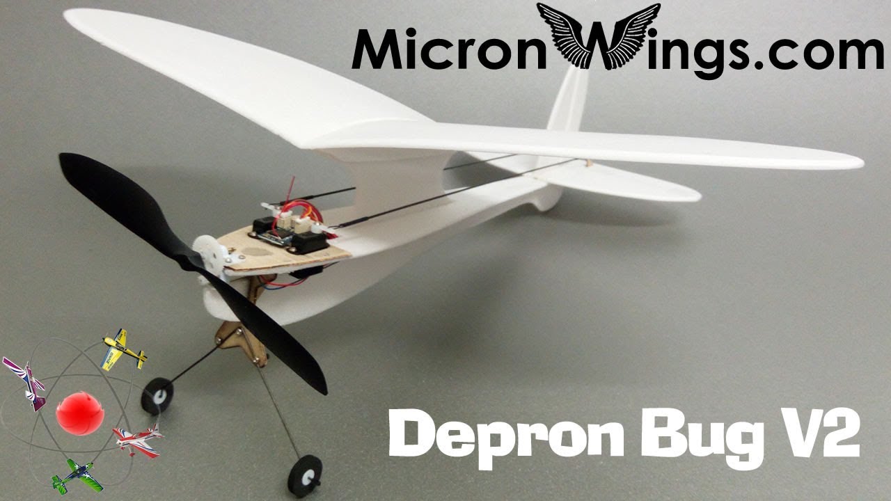Test Flight of the Depron Bug V2 Airframe Kit with Motor and Propeller ...