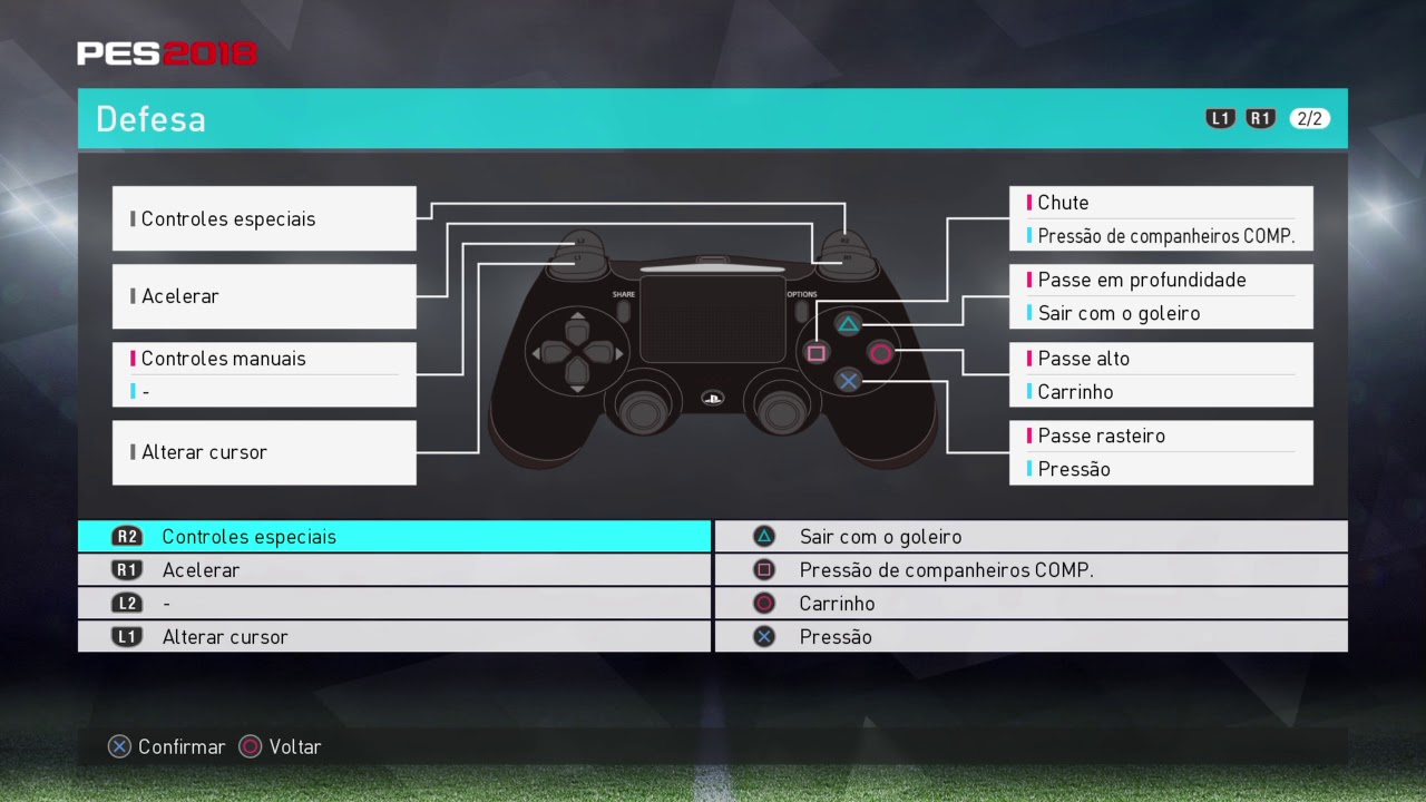 PES2018 dicas configurar controle PS4/XBOX/PC - YouTube
