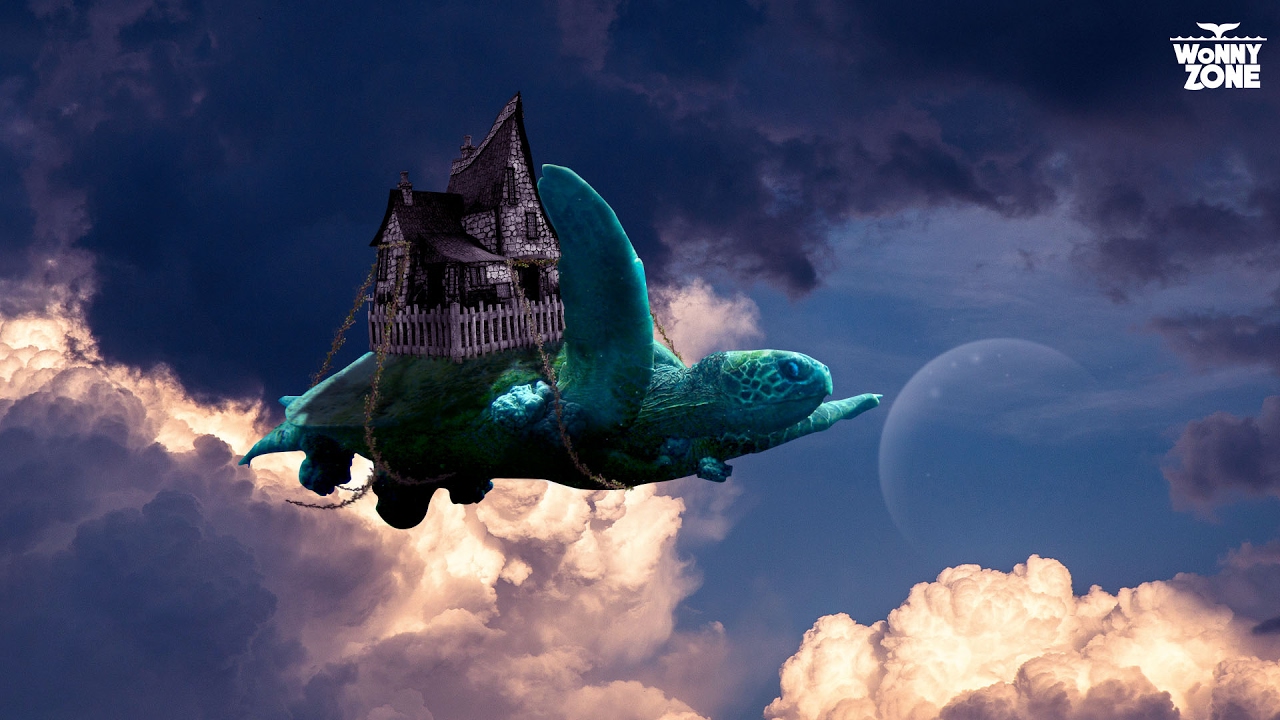 하늘을 나는 거북이 (Flying turtle) - Speed art (#Photoshop, #포토샵) | Wonnyzone ...