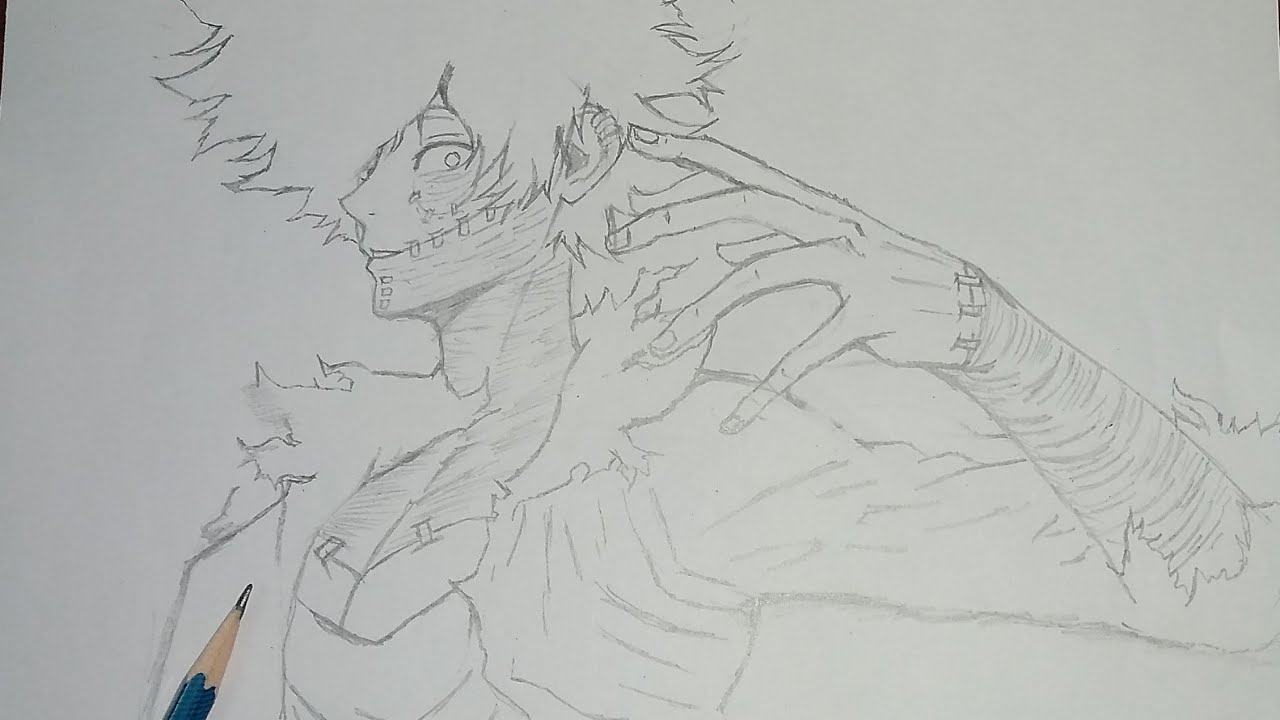 Anime Pencil Drawing (Dabi) Part 1 - Pencil sketch - YouTube