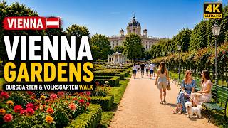Vienna Garden Walk – Burggarten, Hofburg & Volksgarten [4K]