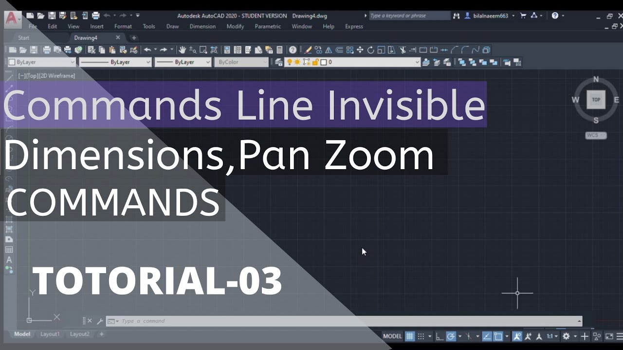 Commands line, Dimensions, Pan, Zoom COMMANDS | AutoCAD 2020 Tutorial ...
