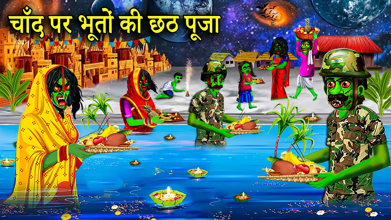 चाँद पर भूतों की छठ पूजा | Chhath puja of ghosts on the moon |Horror ...