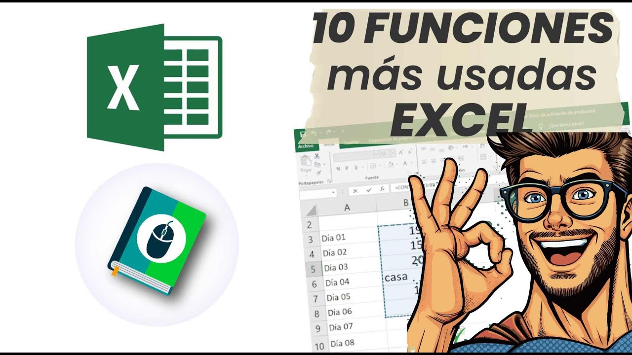 Las 10 Funciones más usadas de Excel - tutorial completo - YouTube