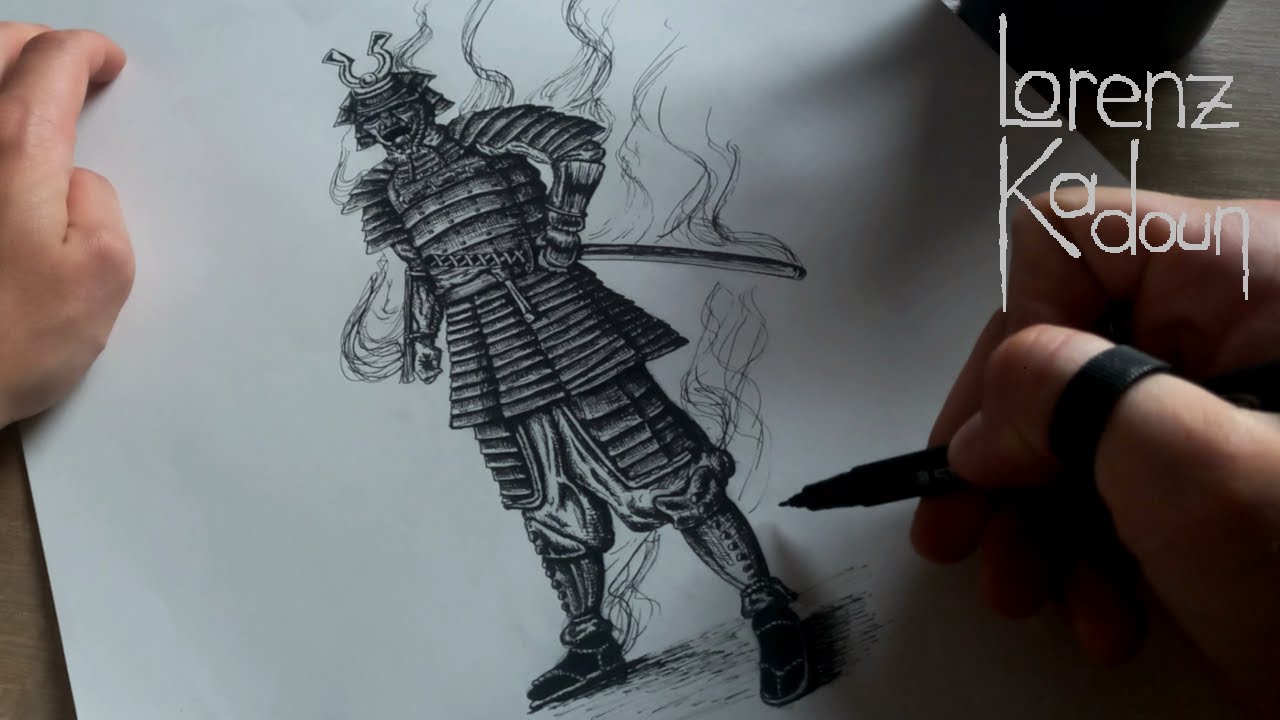 DETAILED SAMURAI Ghost DRAWING - YouTube