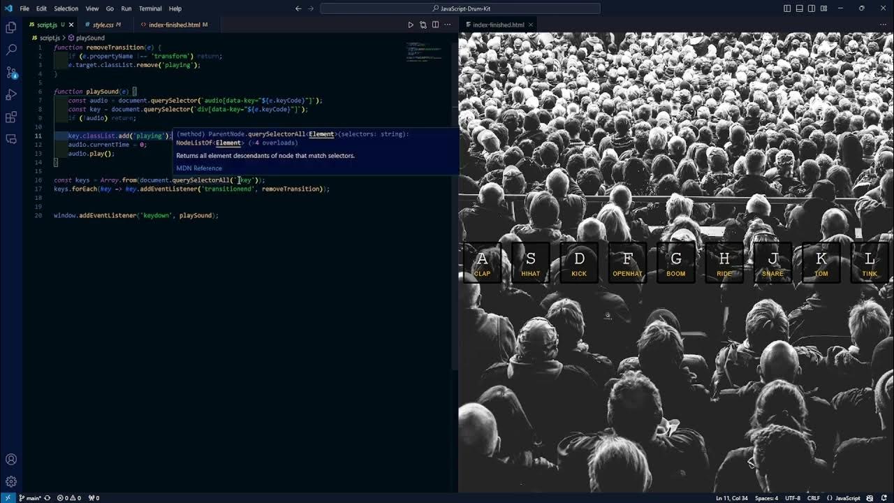 Learning to Code: JavaScript30 Drum Kit - YouTube