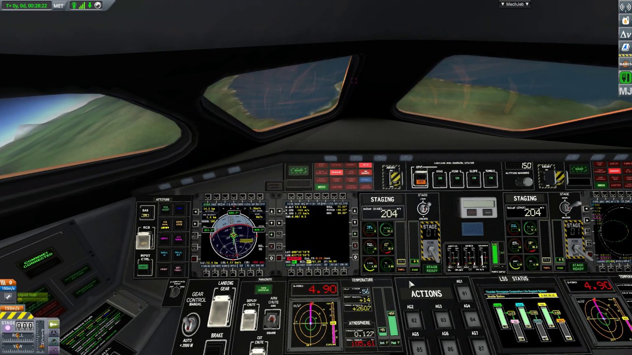 KSP Shuttle Landing in IVA With a Joystick - YouTube