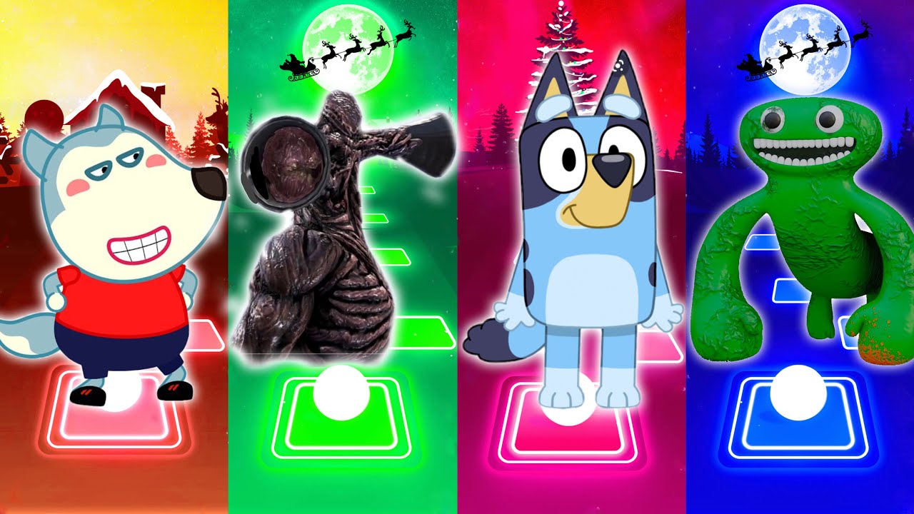 Woolfo vs Siren Head vs Bluey vs BanBan Tiles Hop EDM Rush - YouTube