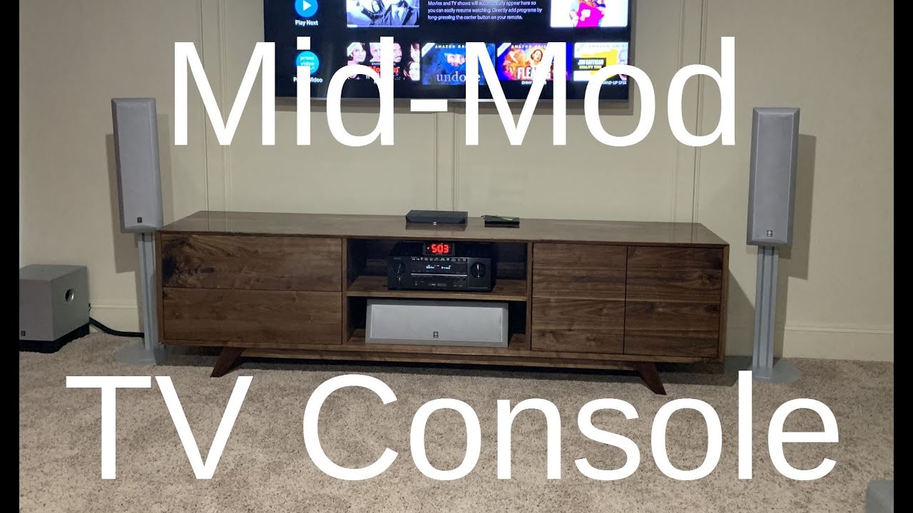 Mid Mod TV Console - YouTube