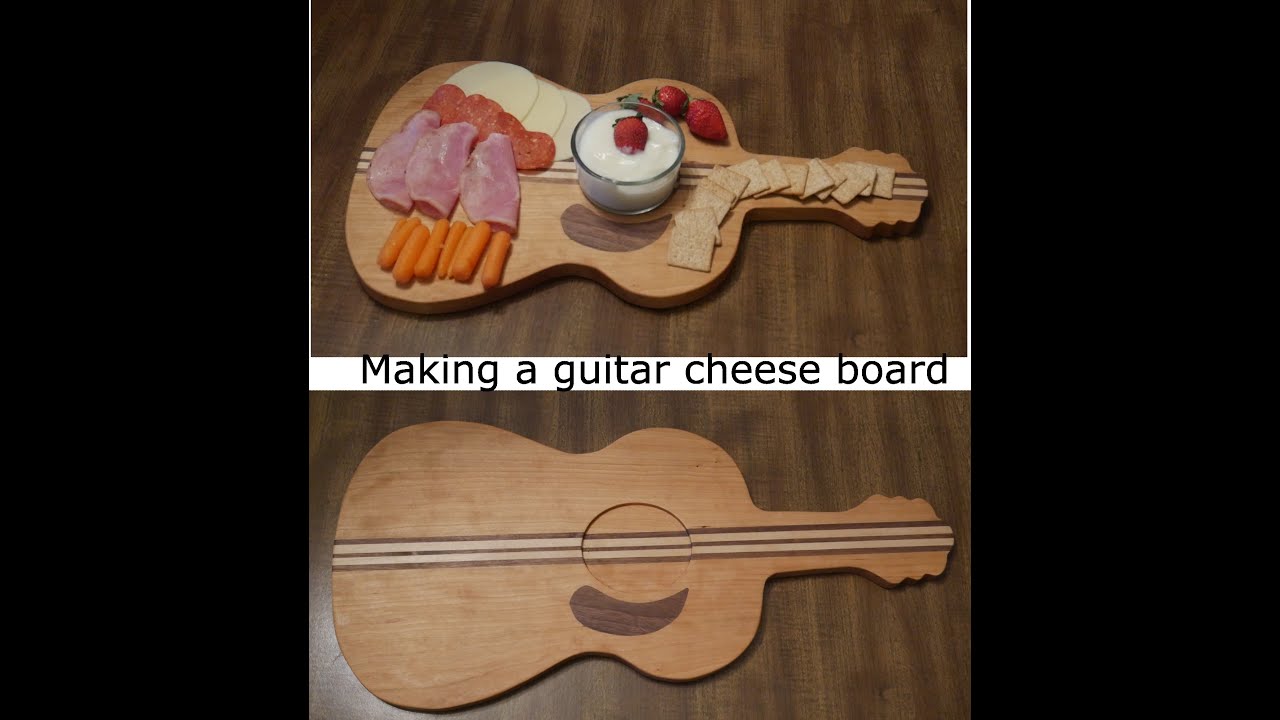 Making a guitar shaped cheese/charcuterie board - YouTube