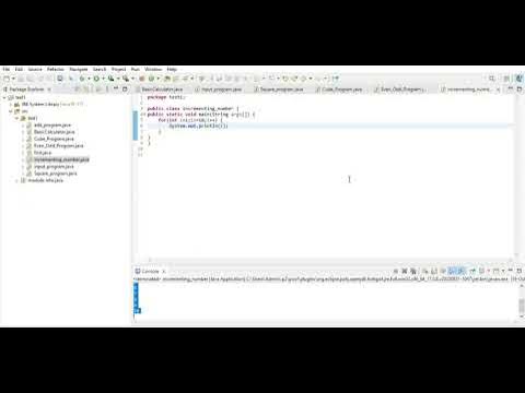 incrementing numbers using for loop in java eclipse - YouTube