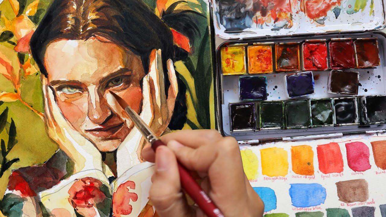 Working with many layers (watercolor painting process) - YouTube