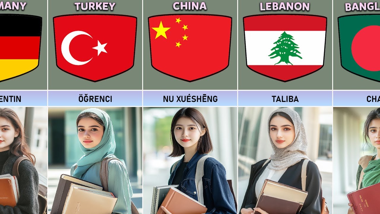 Female Student From Different Countries - YouTube