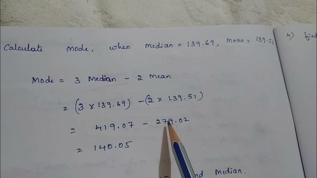 Empirical Relationship between Mean, Median and Mode - YouTube