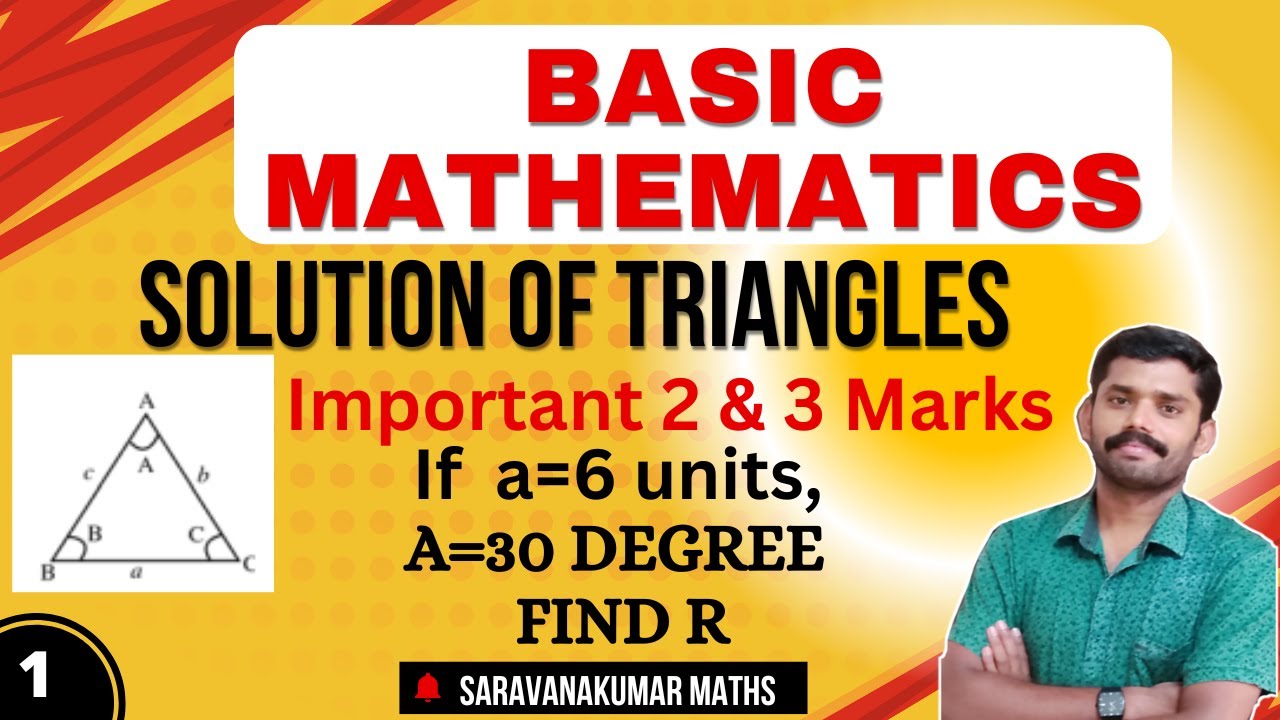 If a=6 units, A=30° Find R | Properties & Solution of Triangles ...