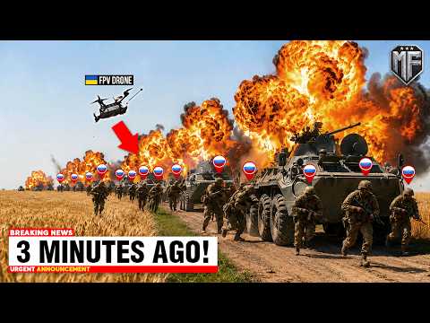 Large Russian Convoy Caught Defenseless by Ukrainian Drones on Open Field - Then THIS Happened...