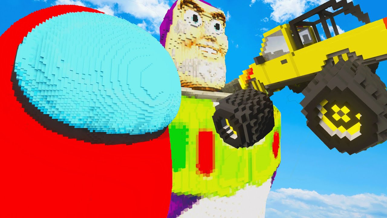 Rocket Monster Truck VS Red Imposter & Buzz Satisfying Jumps & Stunts ...