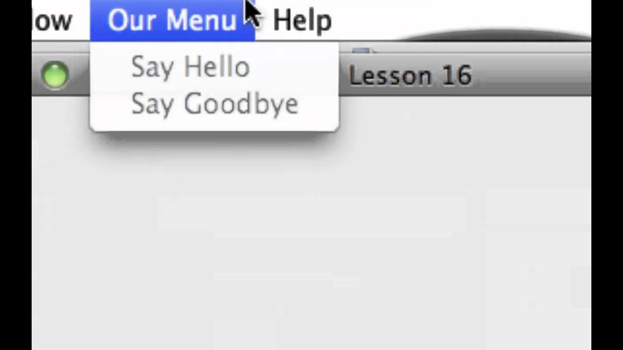 Cocoa Programming L16 - Menu Items - YouTube