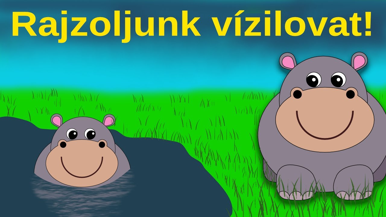 Így rajzolj vízilovat 9 egyszerű lépésben - víziló rajz gyerekeknek ...