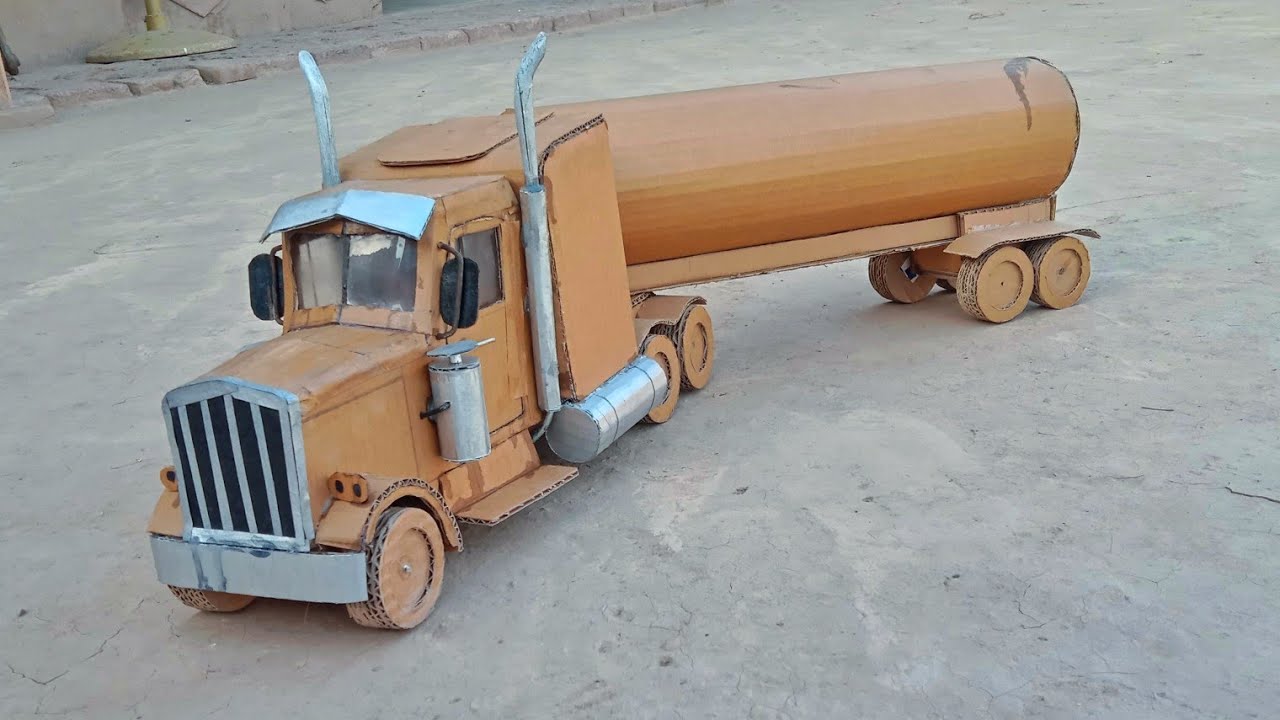 How To Make A Oil Tanker Truck With cardboard//Peterbit 369 Truck ...