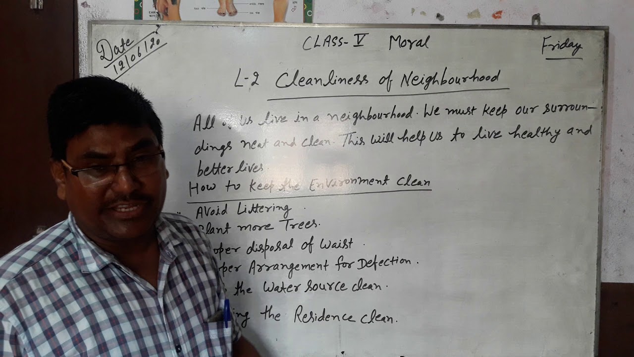 Class 5th subject-Moral (cleanliness of neighborhood) - YouTube