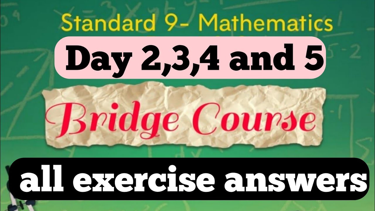 maths bridge course | day 2,3,4,5 question and answer | class 9th Setu ...