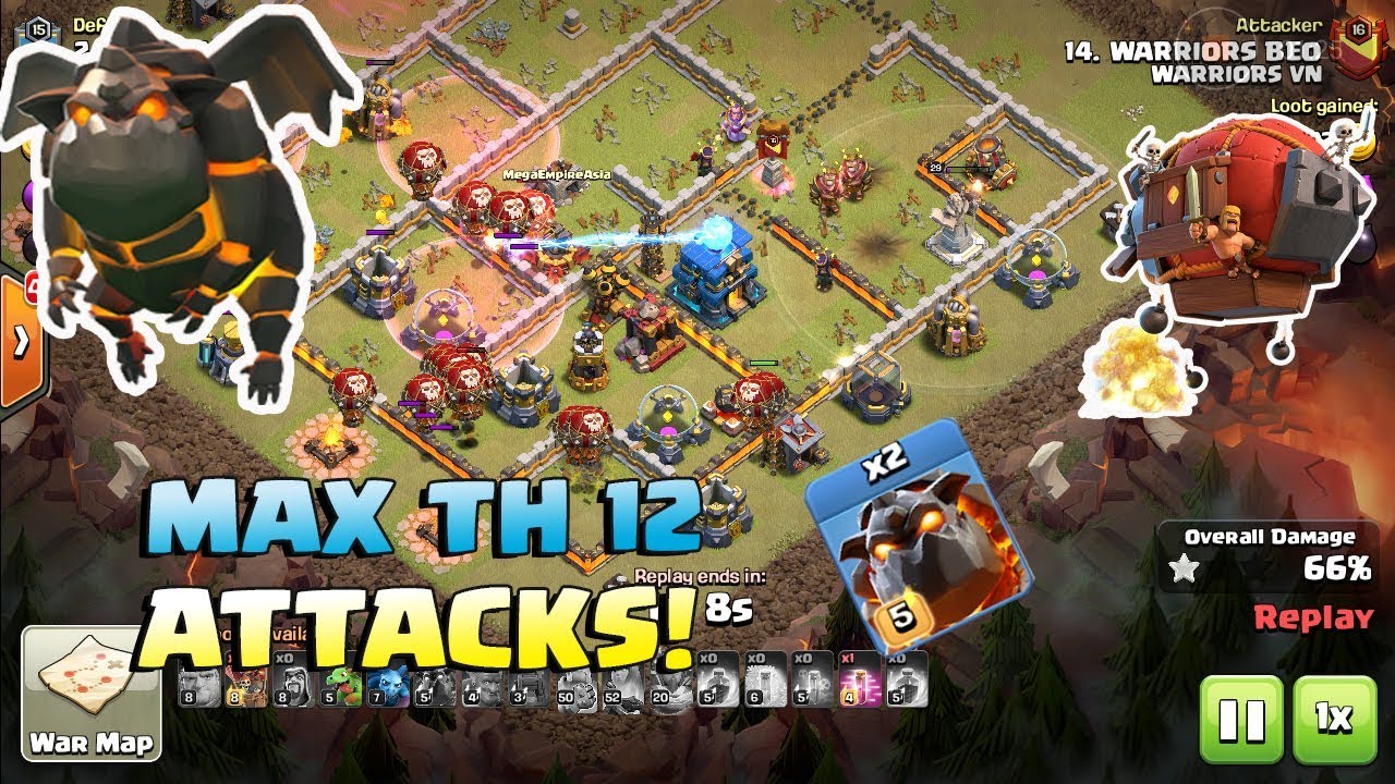 MAX TH12 ATTACKS - Clash of Clans Town Hall 12 Update - Lavaloon ...