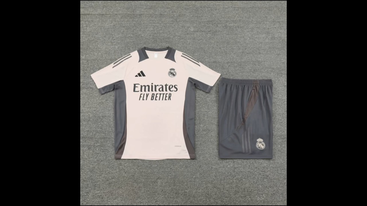 👉🏻⚽️2024/25 Real Madrid Adult Grey Short Sleeve Traning Kit - YouTube